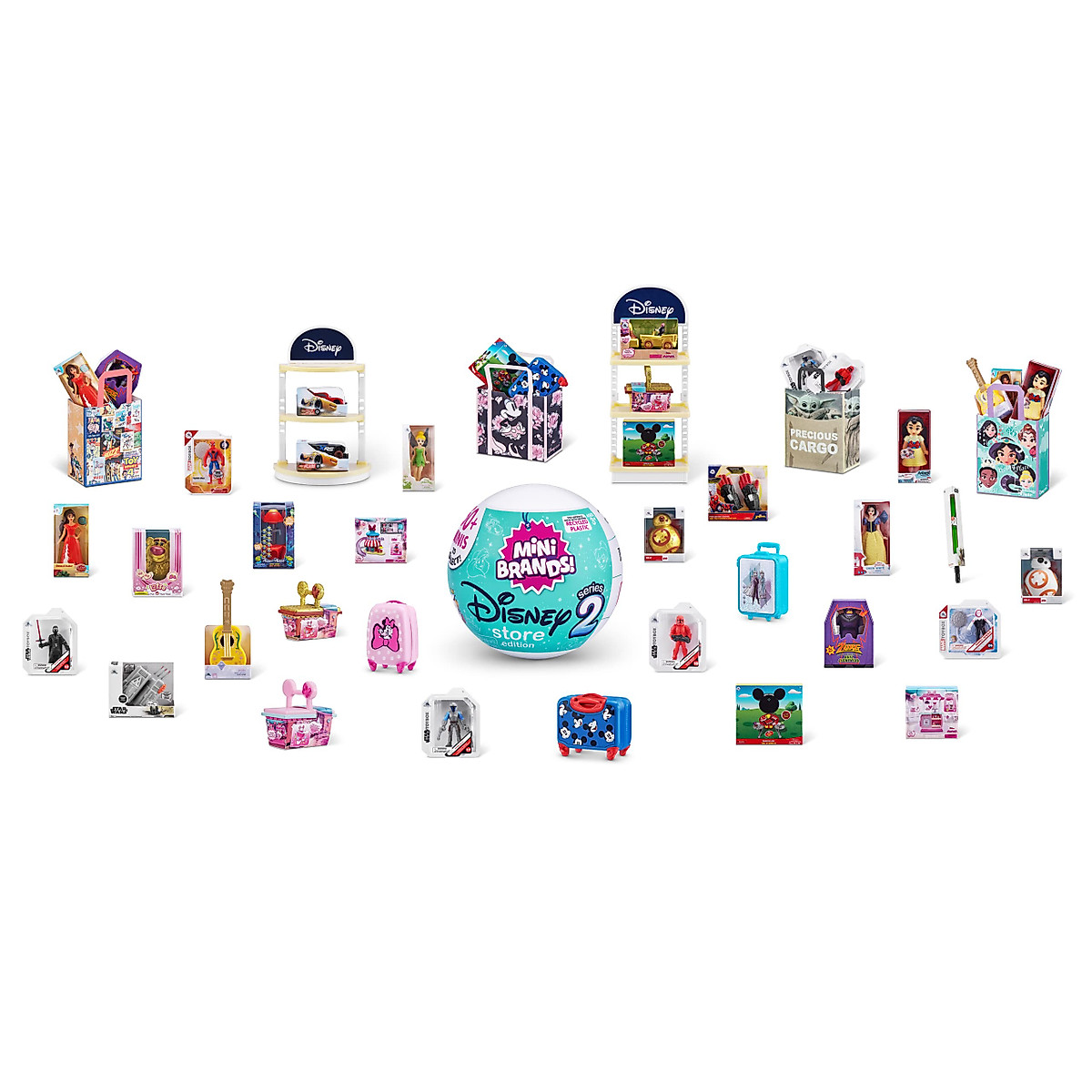 5 Surprise Disney Mini Brands Series 2 Collector's Kit by ZURU (3 Capsules + 1 Collector's Case) Amazon Exclusive Mystery Capsule Real Miniature Brands Collectibles