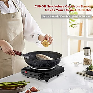 CUKOR Hot Plate for Candle Making,Electric Single Burner for Cooking, Portable Electric Stove, Electric Cooktop, Portable Electric Stove, Countertop burner 1200W，Compatible with All Cookwares