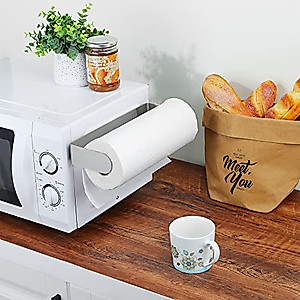 Magnetic Paper Towel Holder - KEGII Strong Magnetic Paper Towel Roll Holder for Refrigerators RVs Grills Toolbox Stainless Steel Silver