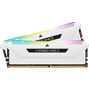 Corsair Vengeance RGB Pro SL 16GB (2x8GB) DDR4 3200 (PC4-25600) C16 1.35V Desktop Memory - White (CMH16GX4M2E3200C16W)