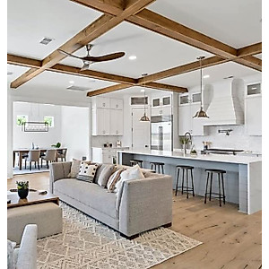 Monte Carlo 3MAVR60BSKOA Maverick Energy Star Outdoor Ceiling Fan with Remote Control, 3 Balsa Wood, 60-Inch, Brushed Steel-Koa Blades