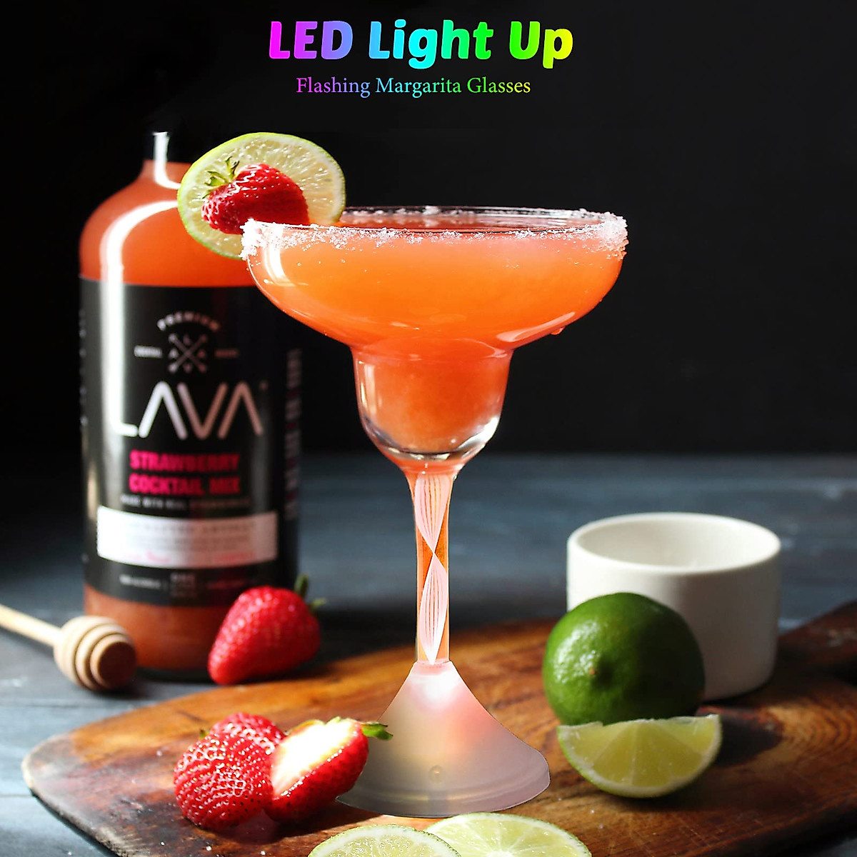 8 Packs LED Flashing Martini Cocktail Glasses 6 oz Plastic Martini Glasses Reusable LED Martini Glasses Light up Margarita Cups 7 Colors Changing for Party Pool Beach Bar Supplies (Margarita Cup)