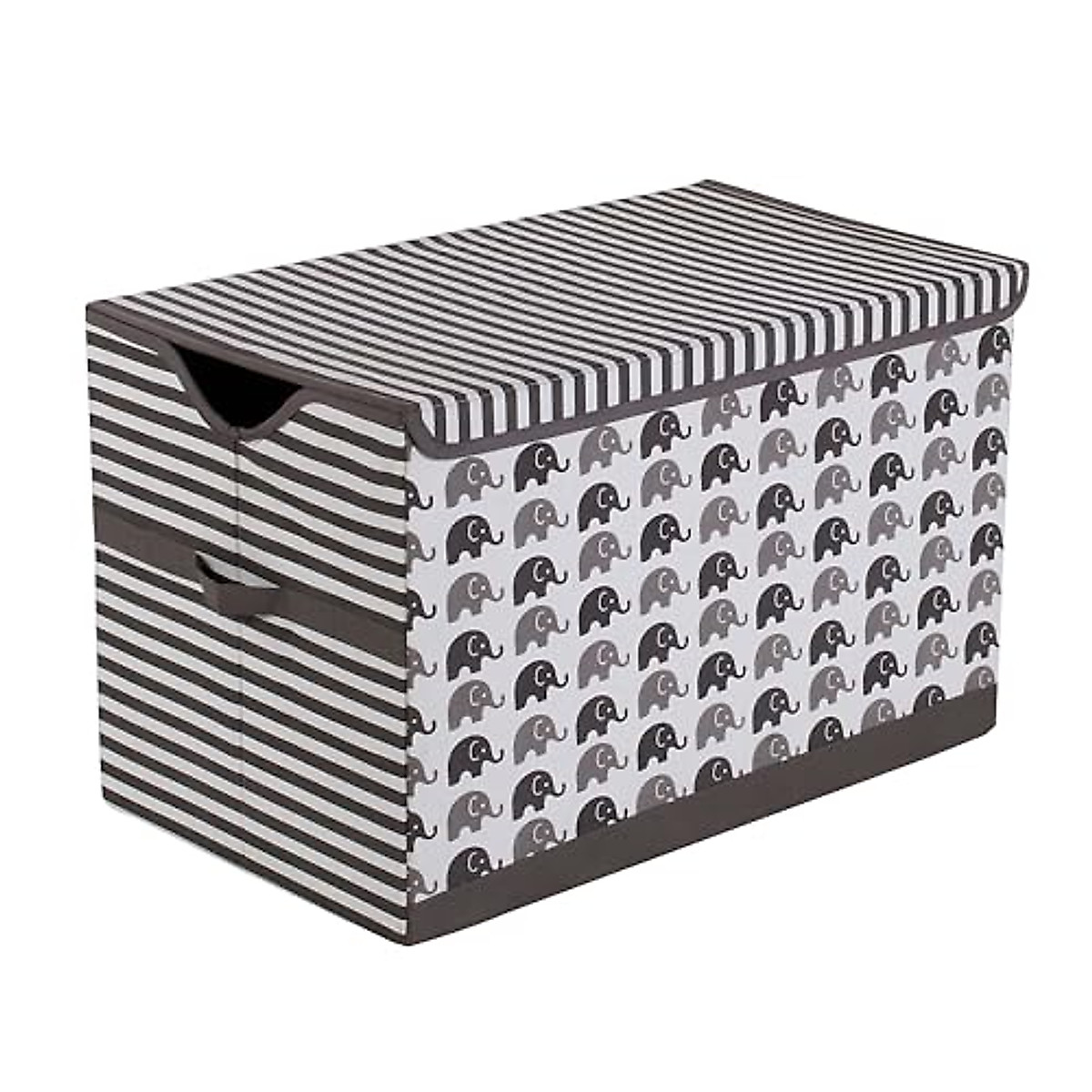 Bacati Elephants Unisex Fabric Storage Toy Chest to Keep Your Childs Room Organized, Grey