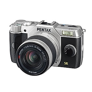 Pentax Q7 12.4MP Mirrorless Digital Camera with 02 Standard Zoom 5-15mm f2.8-4.5 and 06 Telephoto Zoom 15-45mm f2.8 Lenses (Silver)