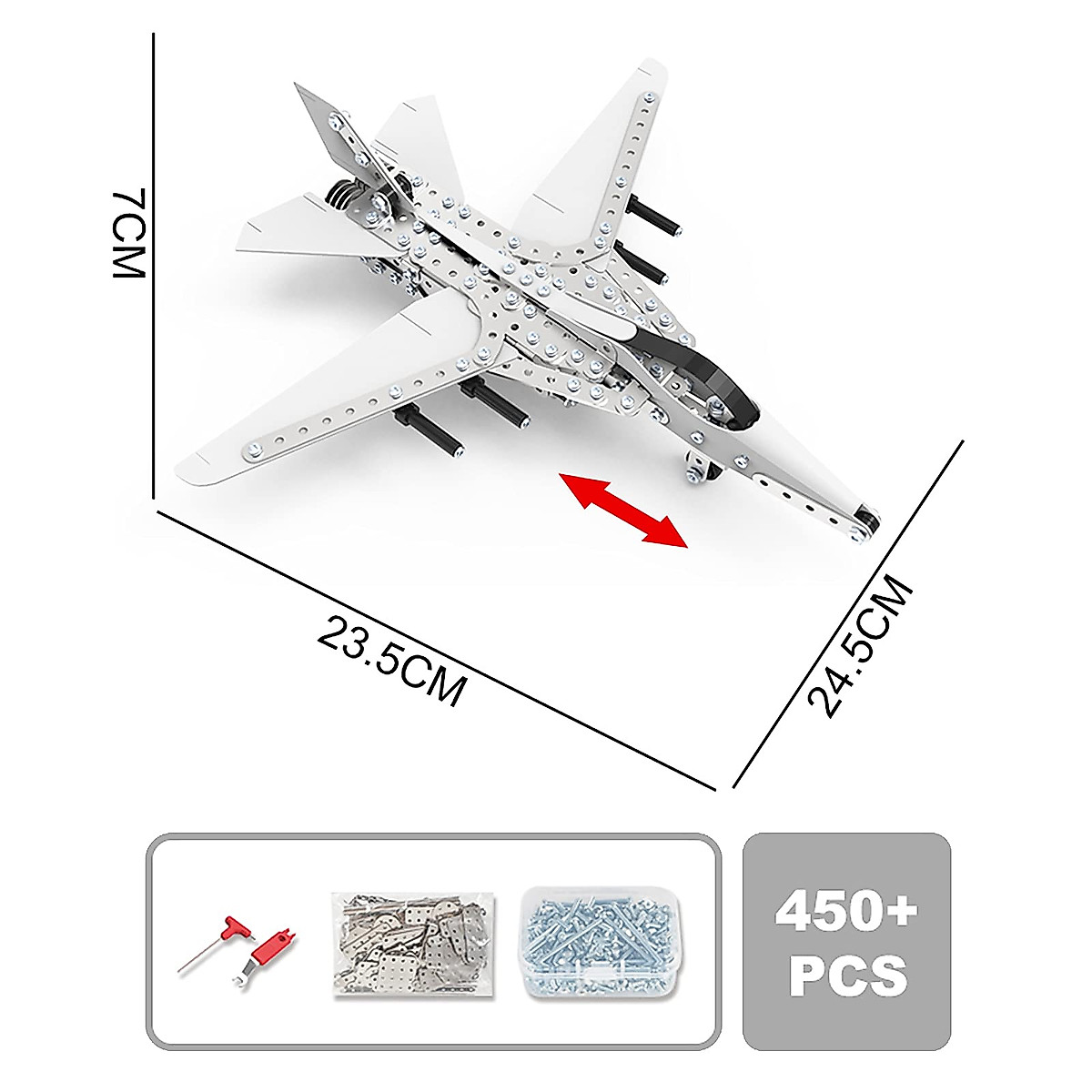 Steel World Assembled Fighter Toy Model Metal Building Block Set Construction Toys for Children and Adults