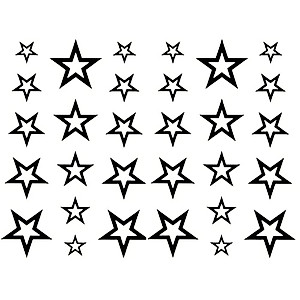 Oottati Small Cute Temporary Tattoo Hand Stars (Set of 2)