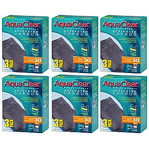 Aquaclear Activated Carbon Insert, 30-Gallon Aquariums, 3-Pack (6-Pack)