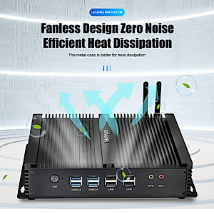 Kingdel Desktop Computer, Intel i5 CPU, 8GB RAM 256GB SSD, Intel HD Graphics 4400, 6xCOM RS232, 4xUSB 3.0, 2xNICs, 2xHD Ports, Windows 11 Pro, Metal Case