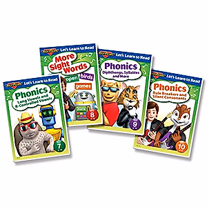 Let’s Learn to Read 10 DVD Collection by Rock ‘N Learn (170 sight words, covers all phonics rules, vowels, consonants, blends, digraphs, practice sections to build reading fluency, 80 downloadable worksheets and more.)