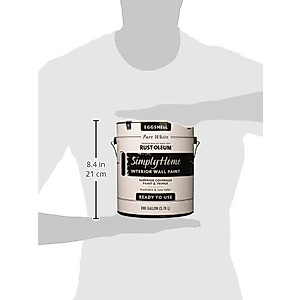 Rust-Oleum Simply Home Interior Wall Paint 332141 Simply Home Eggshell Interior Wall Paint, 1 Gallon (Pack of 1), Pure White, 128 Fl Oz