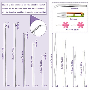58 Pcs Beading Needles Set,50 Pcs Long Straight Beading Thread Needles, 8 Pcs Big Eye Beading Needles with Threader, Needle Bottle, Yarn Scissors,Tweezers for Bracelets and Jewelry Making