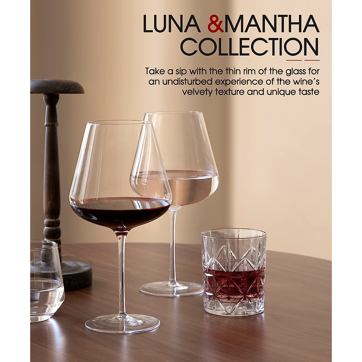 ROVSYA Red Wine Glasses Set of 4-28oz Large Wine Glasses Hand Blown Crystal-Clearer,Lighter for Wine Tasting, Gift Packaging for Valentine's Day, Anniversary, Father's Day, Birthday