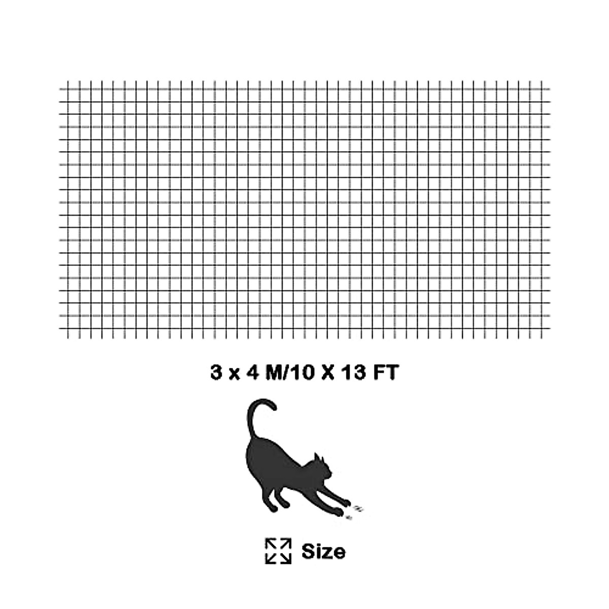 Cat Balcony Net Cat Netting Balcony Rail Net Cat PET Balcony Anti Fall Netting Cat Fence Nets Transparent Nylon Pet Mesh Fence Anti Fall Netting for Balcony Window Stairs (10 * 13ft, Black)