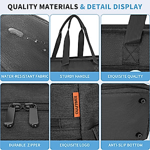 OUUTMEE Utility Tote Bag for Women, Multi Pockets Shoulder Bag with Zipper, Laptop Handbag for Teacher, Working Women, Nurses