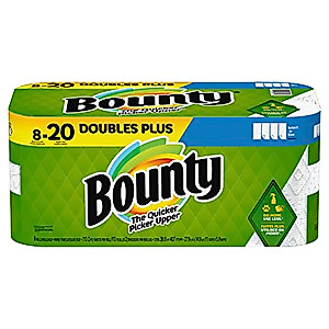 Bounty Select-A-Size Paper Towels, White, 8 Double Plus Rolls = 20 Regular Rolls