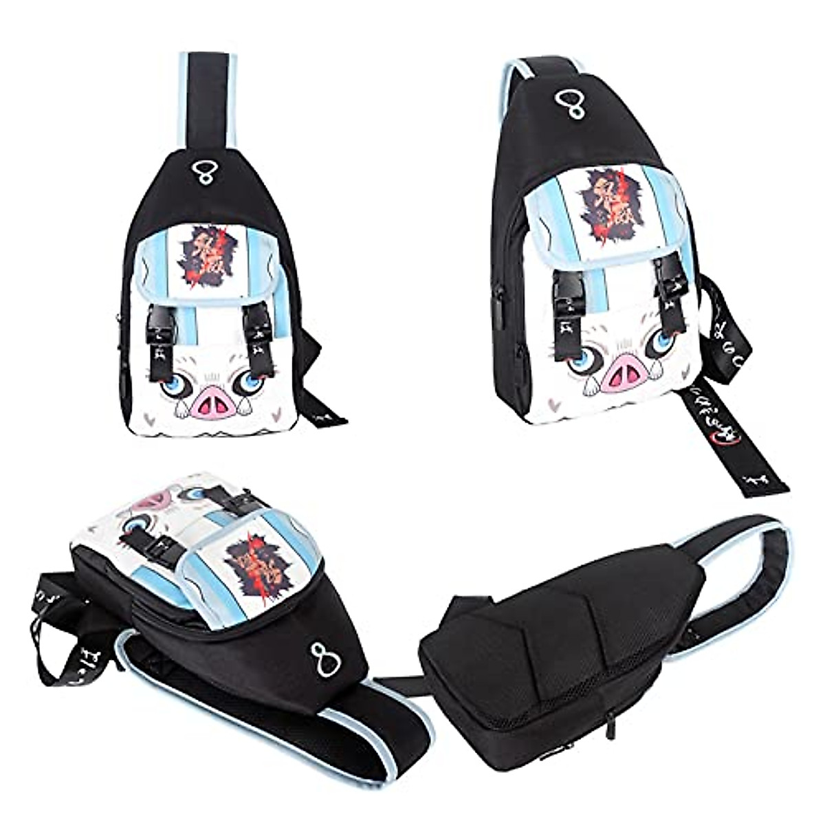 Anime Cosplay Shoulder Bag,Hashibira Inosuke Students Bookbag Backpack School Bag Daypack