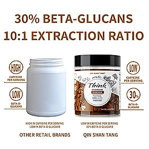Instant Mushroom Coffee Mix, with Lion’s Mane Mushroom (30% Beta-glucans), Ginkgo, Alpha-GPC, Bacopa, PS, L-Theanine, Medium Roast Arabica Coffee Powder - 24 Servings