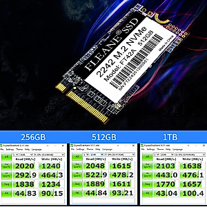 FLEANE FT42A 1TB M.2 42mm 2242 PCIe 3.0 x4 NVMe SSD 3D NAND TLC High Performance Internal Solid State Drive Compatible with Laptop Desktop Notebook PC