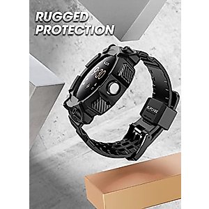 SUPCASE Unicorn Beetle Pro Series Case for Google Pixel Watch 41mm (2022), Rugged Protective Case with Strap Band (Black)