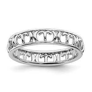 Solid 925 Sterling Silver Stackable Aries Zodiac Ring Eternity Band Size 10