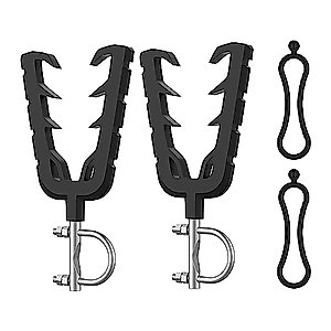kemimoto ATV Gun Mount, Gun Holder for ATV, Bow Tools Rack with Rubber Straps Compatible with ATV Mobility Scooter Hunting Bike Shooting Carts