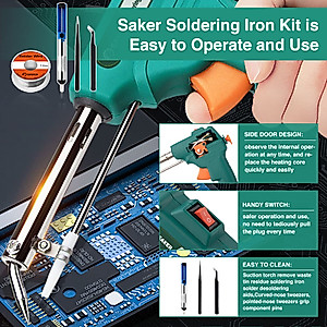 Saker Soldering Iron Kit,60W 110V Corded Electric Welding Gun with Welding Wire,One-handed Operation for Soldering Circuit Boards,Electrical Maintenance,Computers and DIY