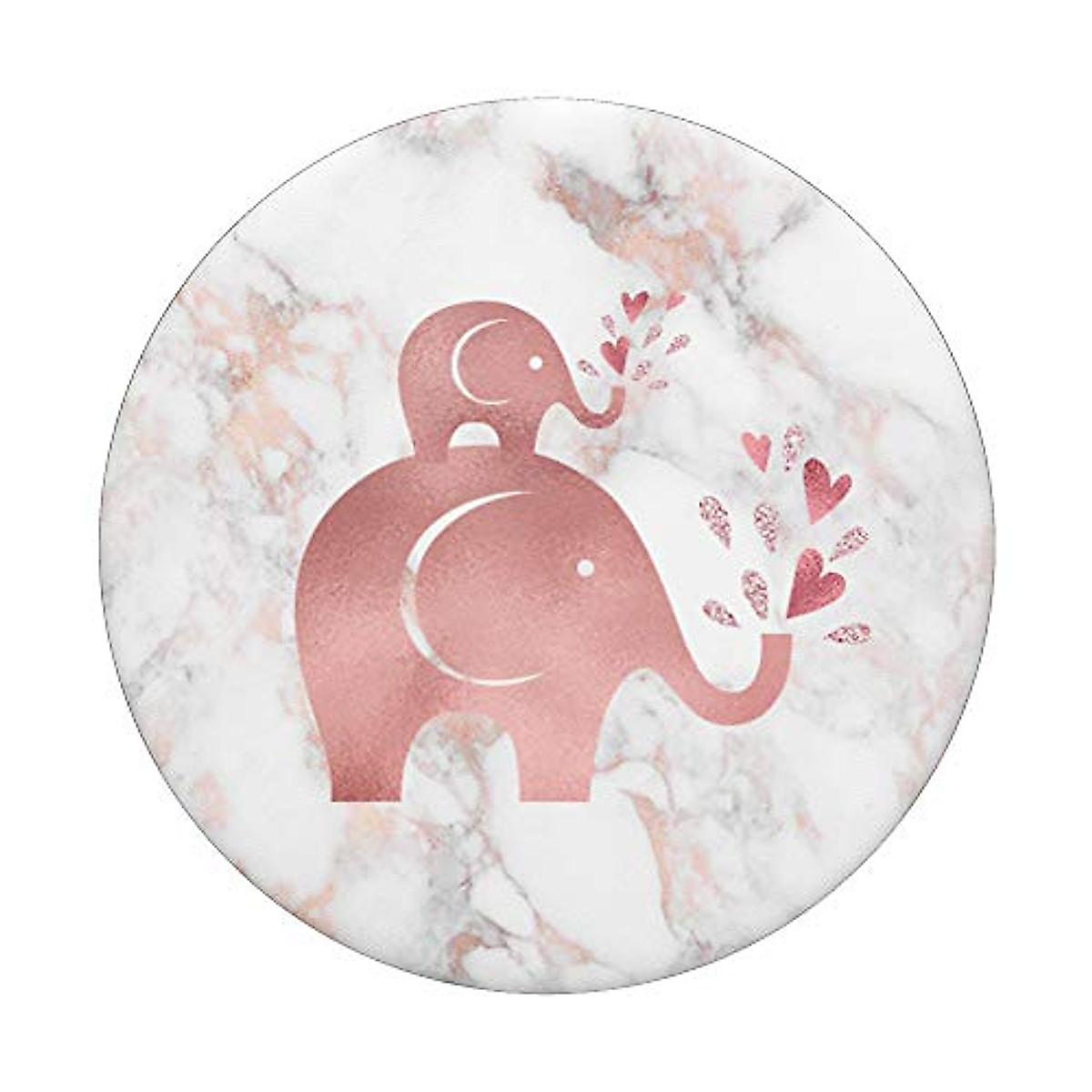 Cute Mama Baby Elephants Blowing Hearts Rose Pink Watercolor PopSockets PopGrip: Swappable Grip for Phones & Tablets