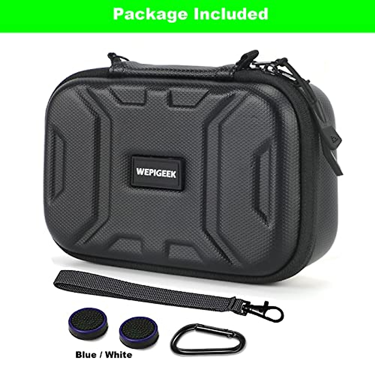 WEPIGEEK Travel Case for Razer Kishi V2 IOS/Android mobile Controller,Portable Travel All Protective,Hard Messenger Carrying Bag, Strong strap ,Soft Lining ,with Pockets for Accessories Black