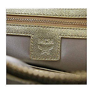 MCM Women's Munichi Gold Metallic Leather Medium Pouch Wristlet MYZ9SKL02DA001