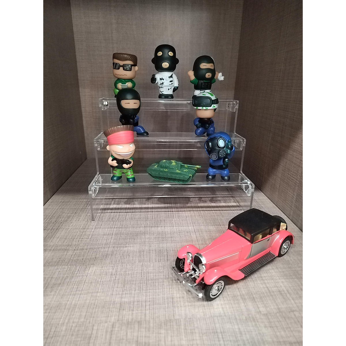 Combination of Life 4 Tier Buffet Riser Display Shelf Pop Stand Perfume Organiser 9"x7.4" with 1.9" Depth Sheet