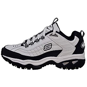Skechers Men's Energy Afterburn Lace-Up Sneaker, White/Navy, 10