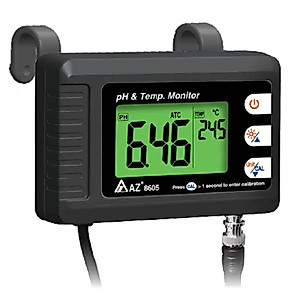 pH & Temperature Meter Big Display Compact pH & Temperature Monitor 0.00~14.00 ±0.1-5.0~60.0℃ ±0.5℃ AZ 8605