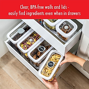 ZWILLING Fresh & Save CUBE Storage Organizer, 5-Piece Medium Set, Pantry Organizers and Storage, Plastic, BPA-Free Airtight Dry Food Storage Container for Storing Almonds, Banana Chips, Nuts and more