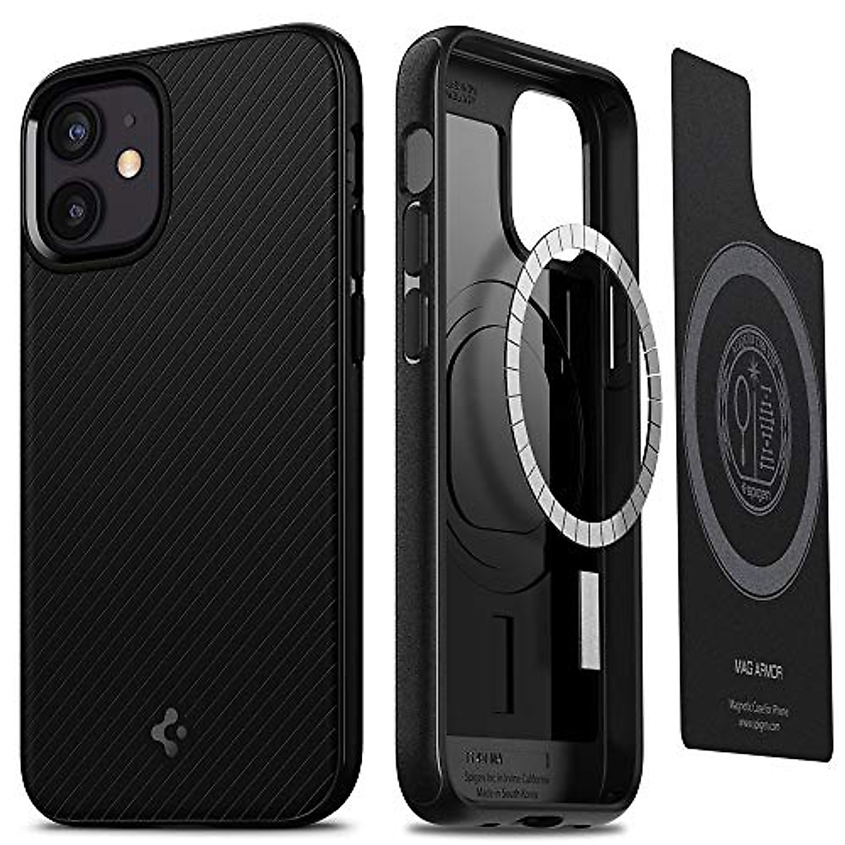 Spigen Mag Armor (MagFit) Compatible with MagSafe Designed for iPhone 12 Mini Case (2020) - Matte Black