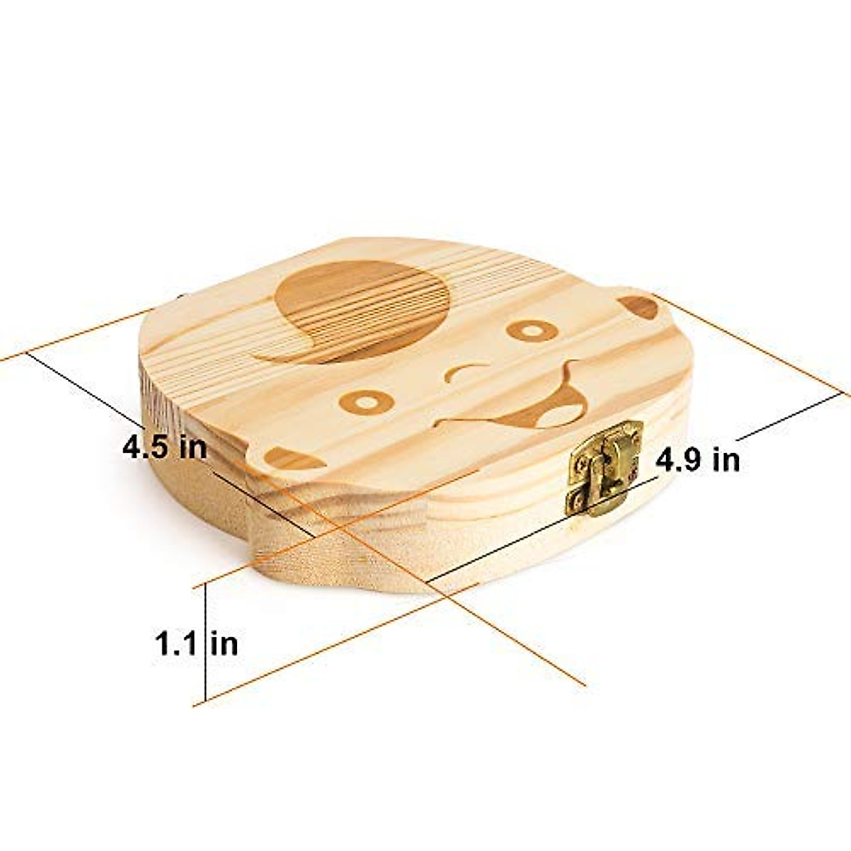 Baby Tooth Box ,Wooden Kids Keepsake Organizer for Baby Teeth, Cute Children Tooth Container with Tweezers and lanugo Bottle to Keep the Childhood Memory (Boy)