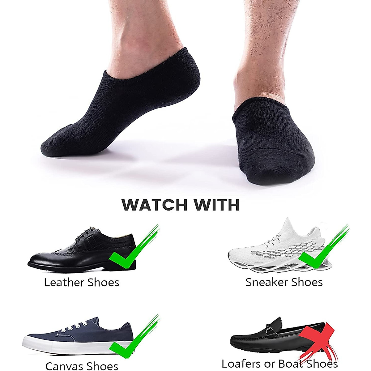IDEGG No Show Socks Men Low Cut Ankle Short Socks for Men Casual Athletic Socks with Non Slip Grip