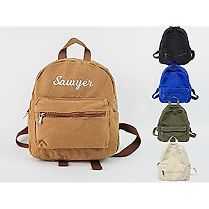 MT WORLD Personalized Vintage Backpack Small Mini Backpack Travel Canvas Backpack for Women Custom Monogram Backpack College Vintage Canvas Mini Backpack