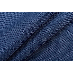 Biscaynebay Textured Fabric Round Tablecloths 60 Inches in Diameter, Navy Water Resistant Spill Proof Washable Tablecloths for Dining, Kitchen, Wedding, Parties etc. Machine Washable