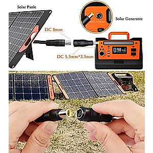 KarlKers 8mm Dc Power Plug, DC 8mm Female to 5.5mm X 2.5mm Male Connector, DC7909 to DC5525 (DC5521) for Solar Generator Portable Power Station, Rechargeable Battery, UAV, Surveillance Camera 5 Pack