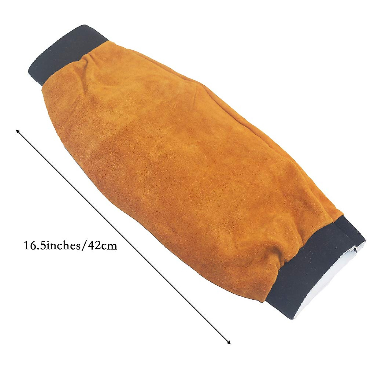 Jewboer Leather Welding Sleeves Heat Flame Resistant Arm Protection for Welder 16.5" Long