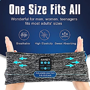 Soft Headband Wireless Headphones for Sleep, Wireless Sleep Earbuds, Comfortable Headphones for Sleeping with Thin HD Stereo Speakers, Sleeping Headsets for Workout, Insomnia, Travel, Yoga (Grey)