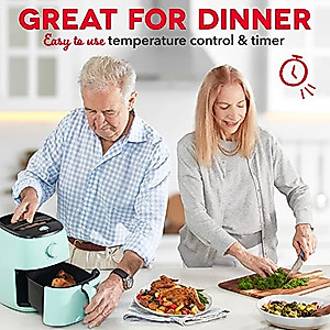 DASH Tasti-Crisp™ Electric Air Fryer Oven Cooker with Temperature Control, Non-Stick Fry Basket, Recipe Guide + Auto Shut Off Feature, 1000-Watt, 2.6Qt, Aqua
