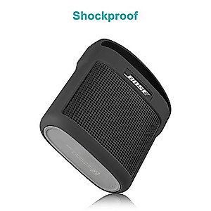 TXEsign Protective Silicone Stand Up Case with Handle Compatible with Bose SoundLink Color Speaker II（Dark Gray