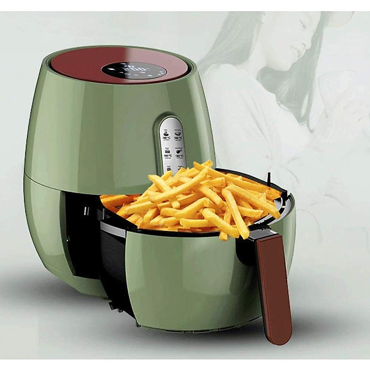 ELEdvb Fume-free Air Fryer Multifunctional Household French Fries Machine Oven Nonstick Pan Bottom 3.5L Every Family