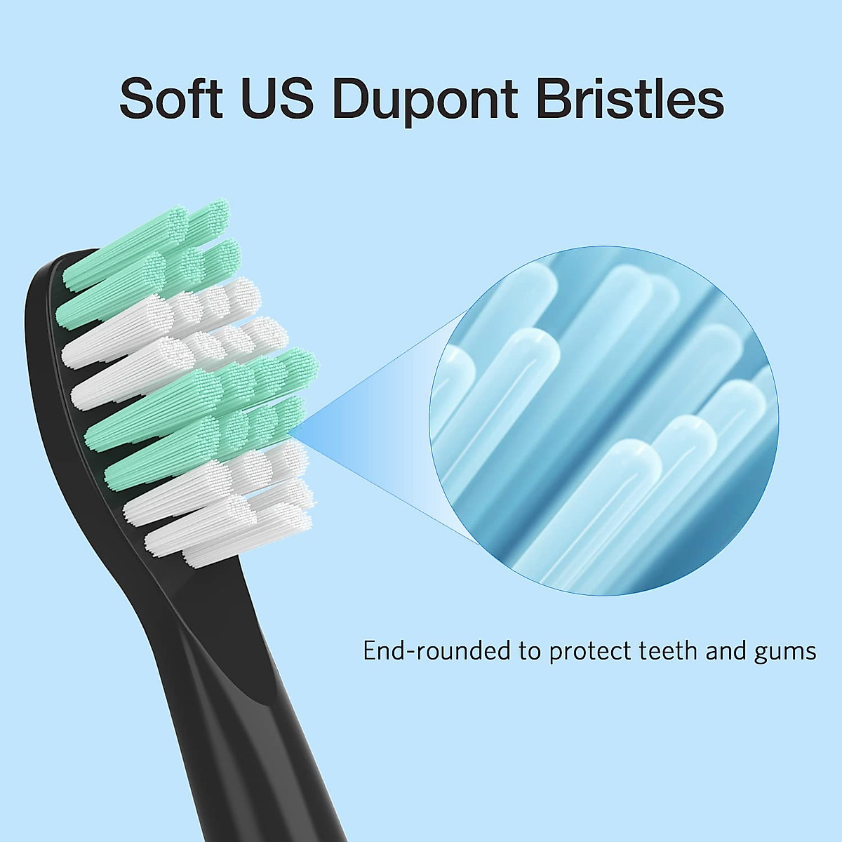 10 Pack Replacement Heads Compatible with Fairywill Toothbrush Heads Electric Handles FW-507/508/551/D1/D3/D7/D8/FW908/FW910/917/949/958/959/FW610/FW659/FW719