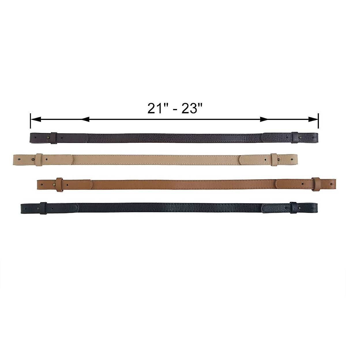 TOPTIE Adjustable Shoulder Bag Strap, PU Leather Replacement Purse Straps 21"-23" Long (Black)