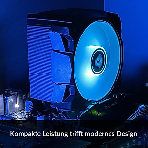 ARCTIC Freezer i35 RGB - Single Tower CPU Cooler with RGB, Intel Specific, Pressure Optimized 120 mm P-Fan, 200–1700 RPM, 4 Heat Pipes, incl. MX-5 Thermal Paste - Black