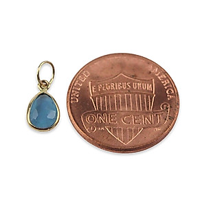 London Blue Topaz Rose Cut Charm 7x6 Irregular Shape Handmade In 14k Yellow Gold 0.85 Carats