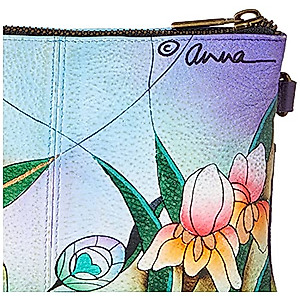 Anna by Anuschka Hand Painted Leather Wristlet Organizer Wallet | Midnight Peacock