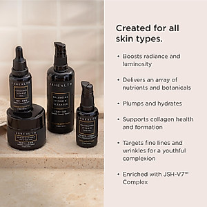 JSHealth 4-Step Vitamin Skincare System - Complete Skin Care Routine with Vitamin C Serum, Moisturizer, Face Oil, & Facial Cleanser
